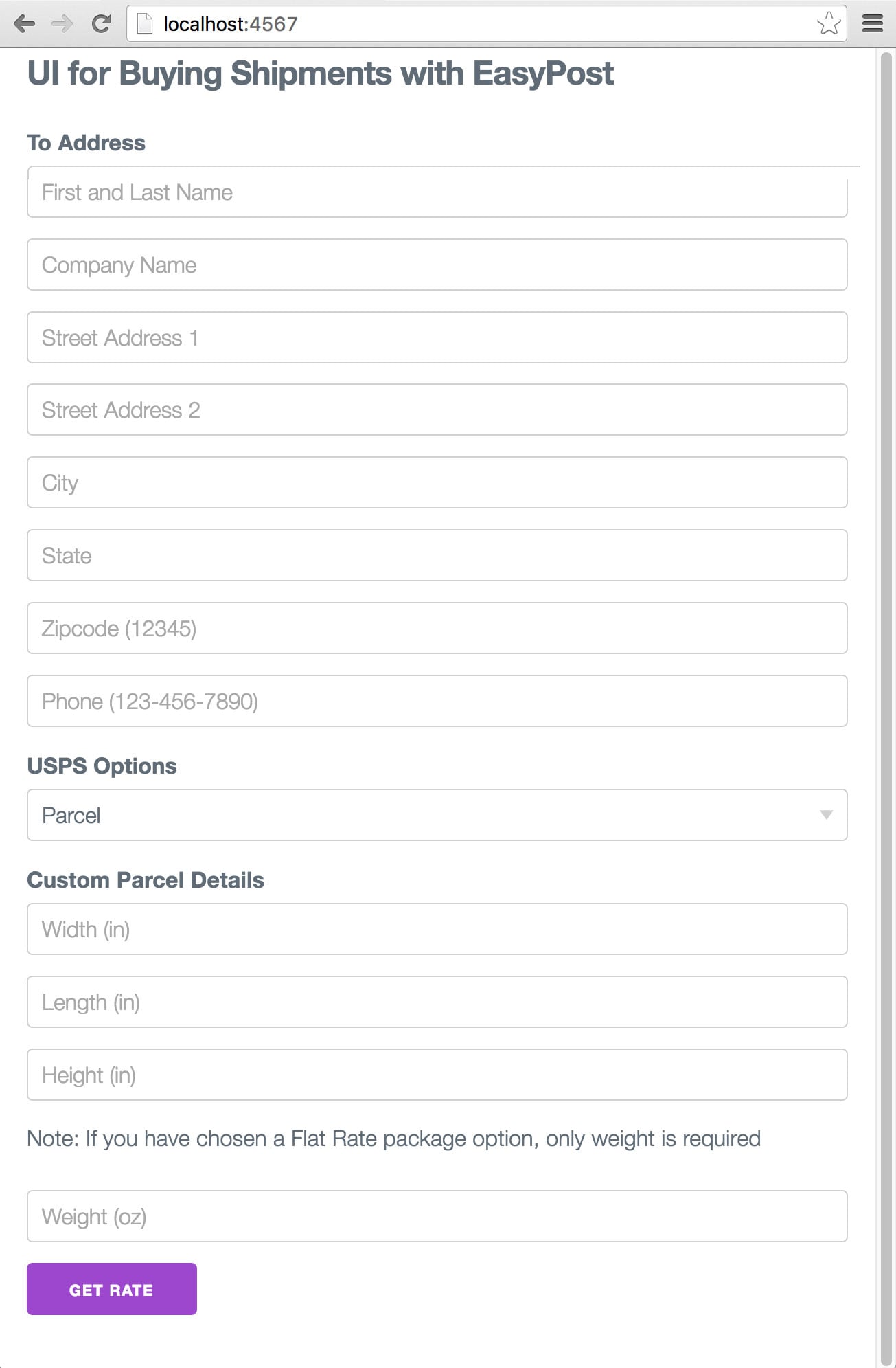 Tutorial: UI for Buying Shipments - EasyPost
